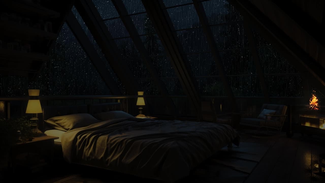 A Little Peace - Cozy Room with Crackling Fireplace & Soft Rain for ...