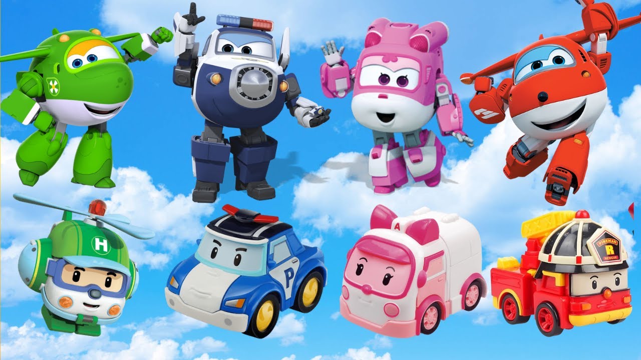 Unboxing Mainan Superwings Jet, Dizzy, Donnie, Robocar Poli Amber ...