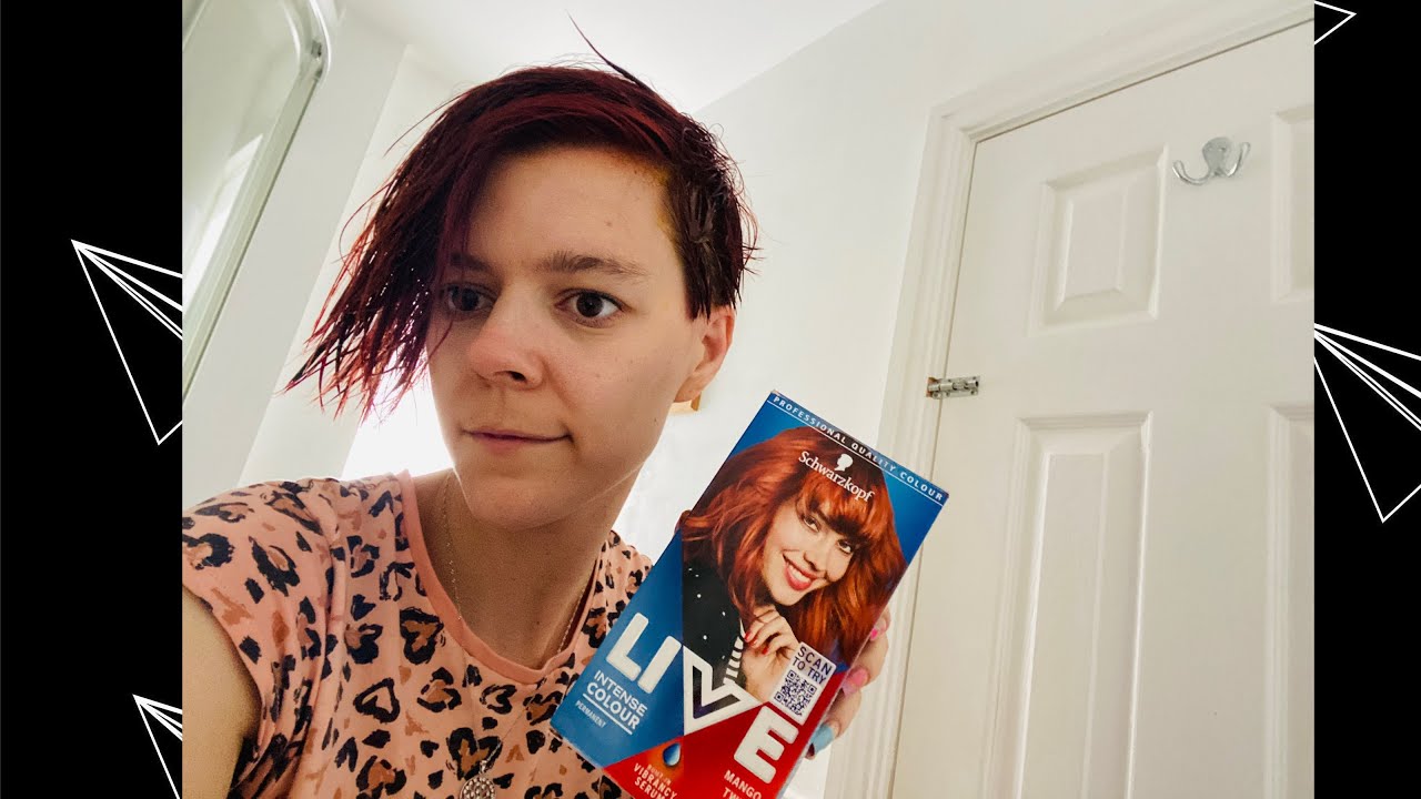 Touching up my hair with Schwarzkopf live mango twist hair dye ...