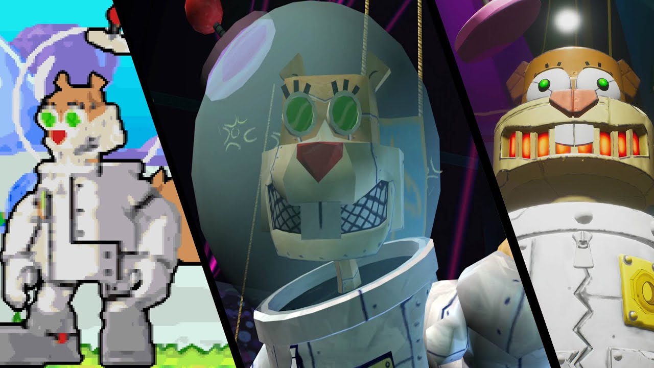 Evolution of Robo Sandy Bosses in SpongeBob Games (2003 -2020) - YouTube
