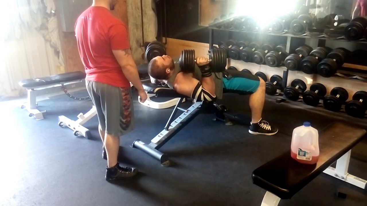 120x7 15 degree incline dumbbell bench press set 3/3 - YouTube