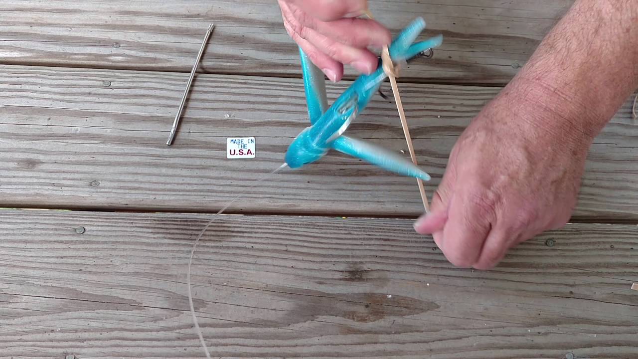 How to make a 7 inch Yummee Flying fish big tuna kite rig AKA "Cow Tuna ...