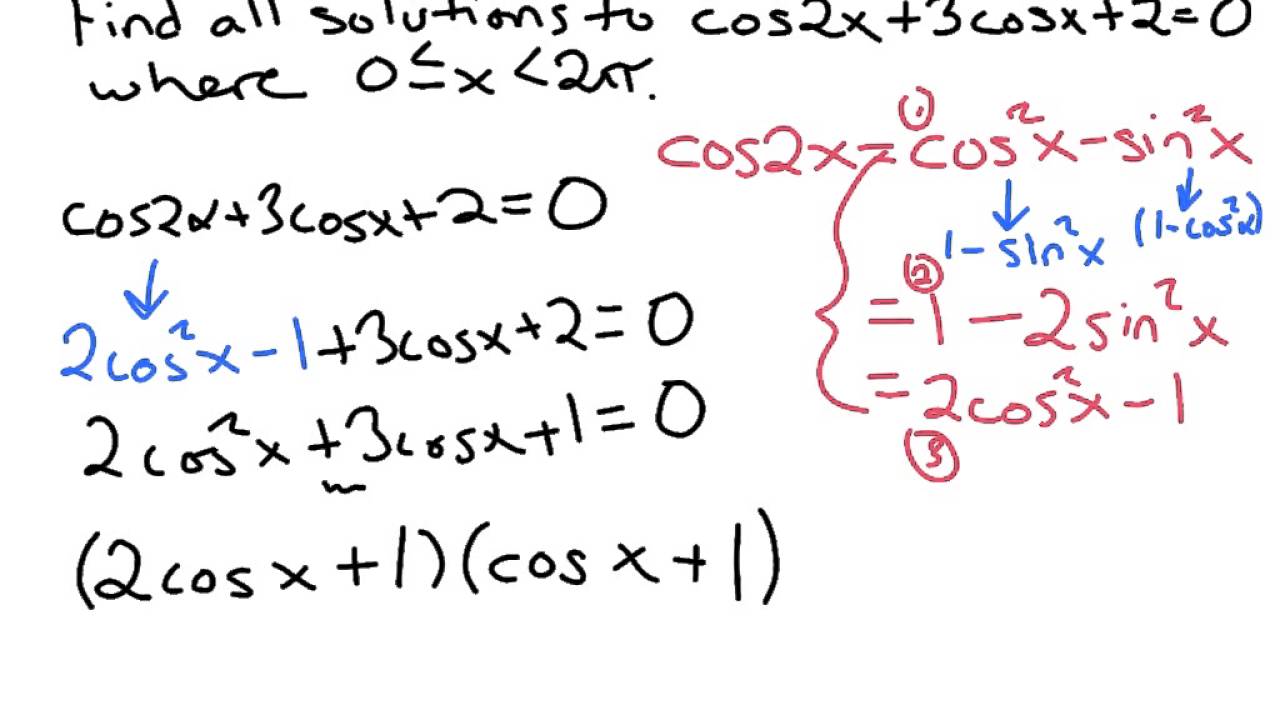 trig equation using double angle - YouTube