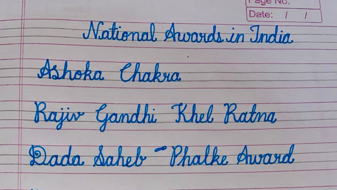 National awards in India | improve your handwriting #cursive #abcd # ...