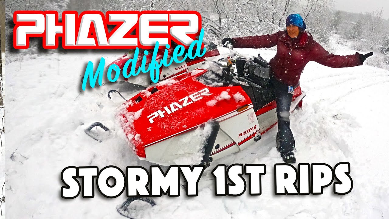 FIRST RIDE Phazer MOD Sleds During a Snowstorm! - YouTube
