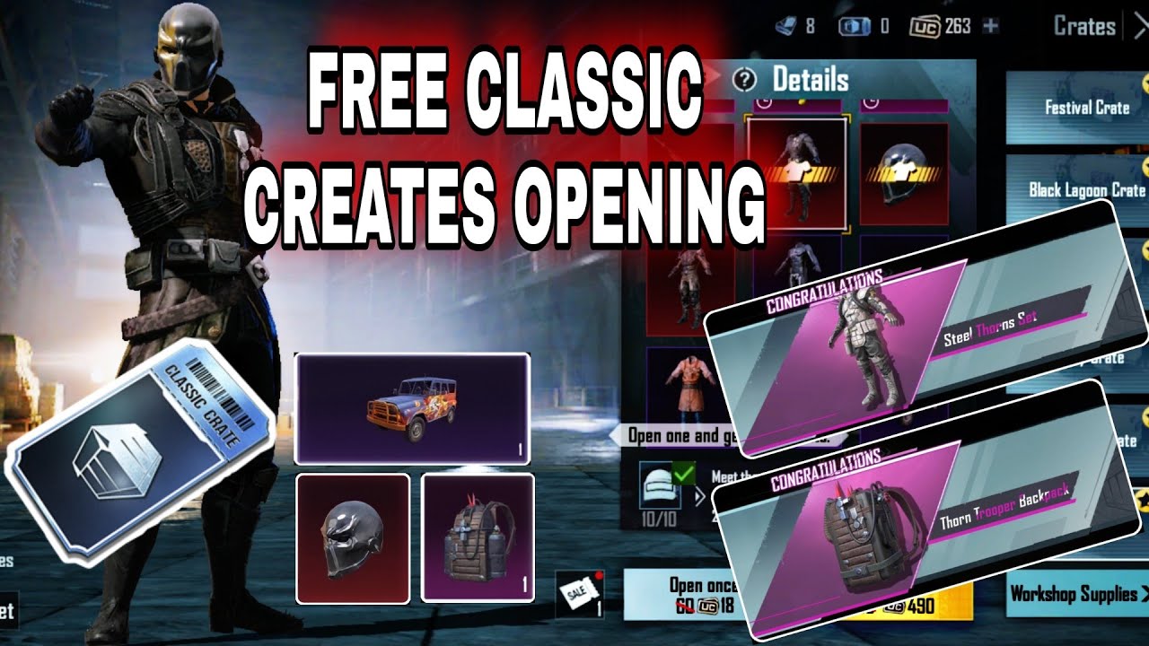 Bgmi new classic crates opening 🔥| 50+ free crates opening | classic ...