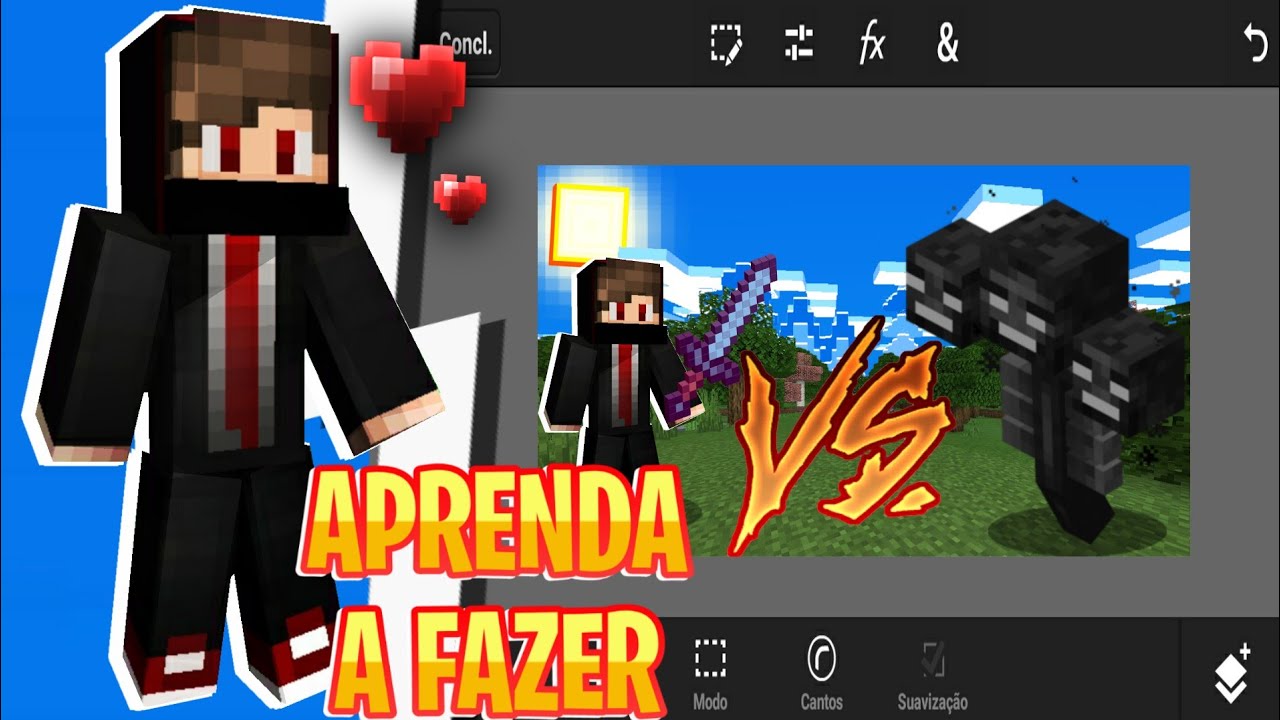COMO fazer THUMBNAIL de MINECRAFT 3D pelo seu ANDROID - YouTube