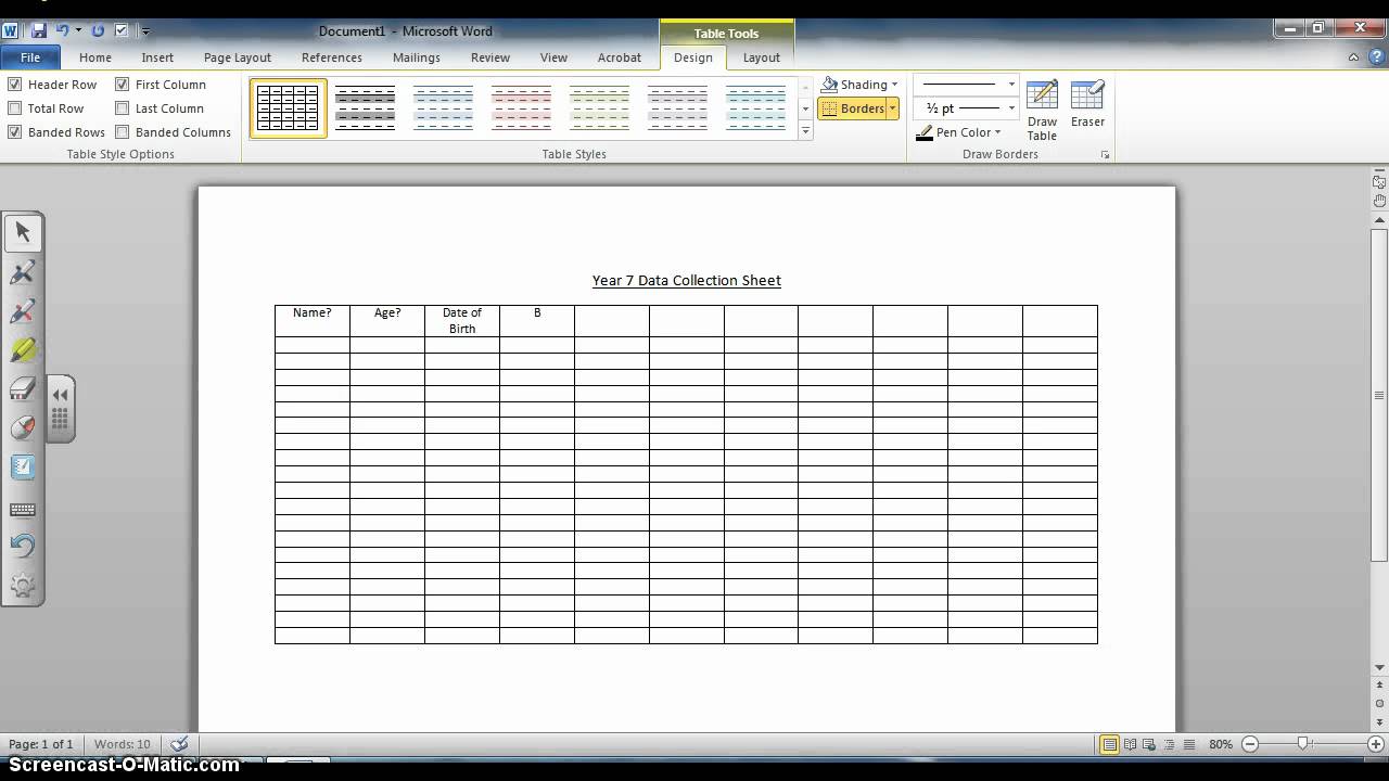 Year 7 Data Collection Sheet - YouTube