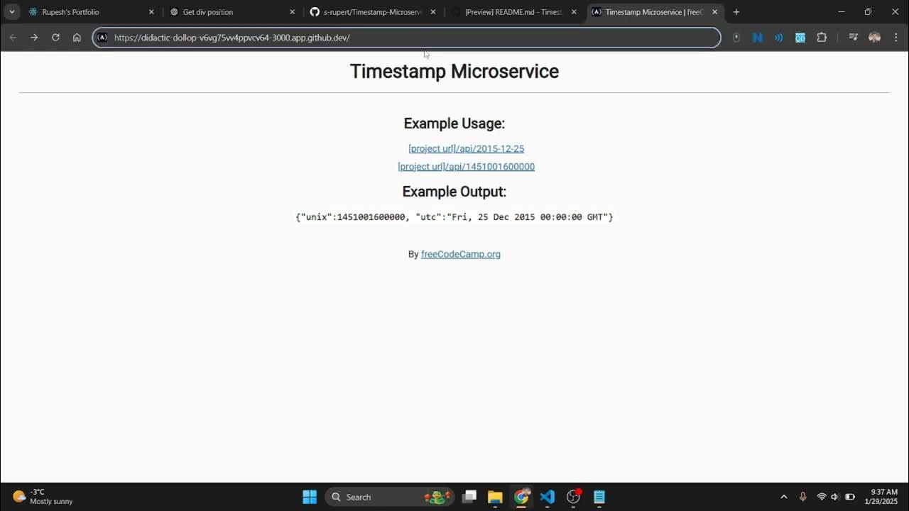 📅 Timestamp Microservice - YouTube