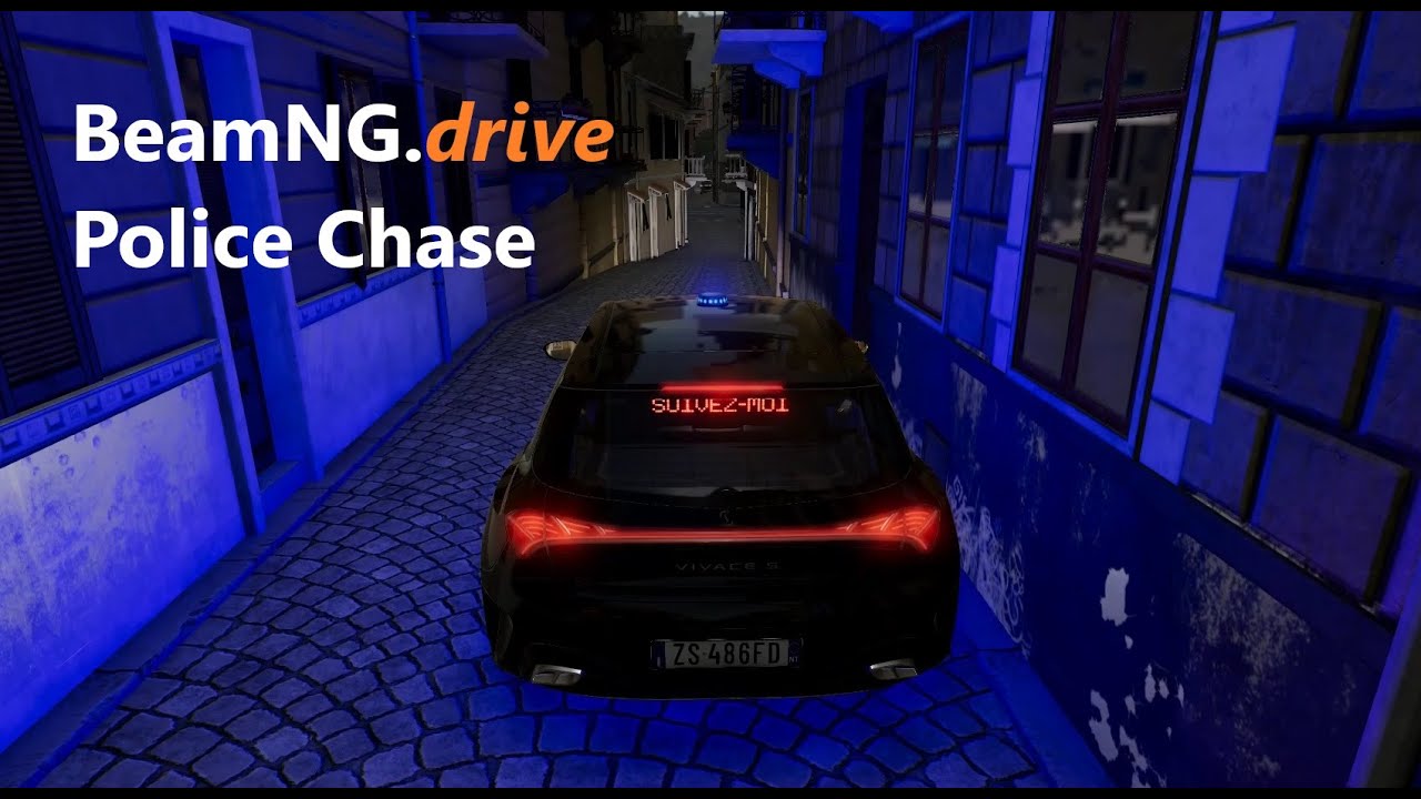 BeamNG.drive - Undercover police chase in narrow city streets - YouTube