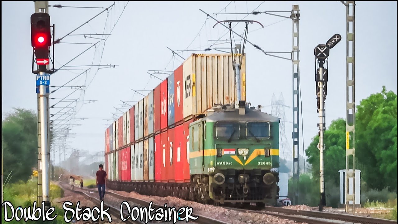 Tallest Train of India || WAG9 on High Rise Pantagraph With Double ...