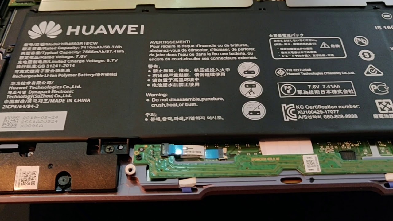 Huawei Matebook X pro rattling touchpad fix - YouTube