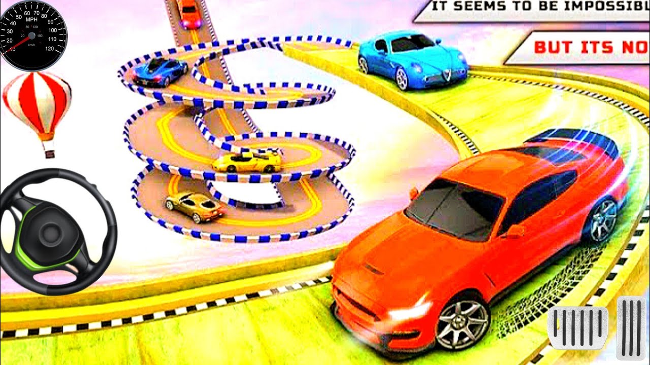 2D racer car stunt driving simulator - car racing and stunting on diff ...