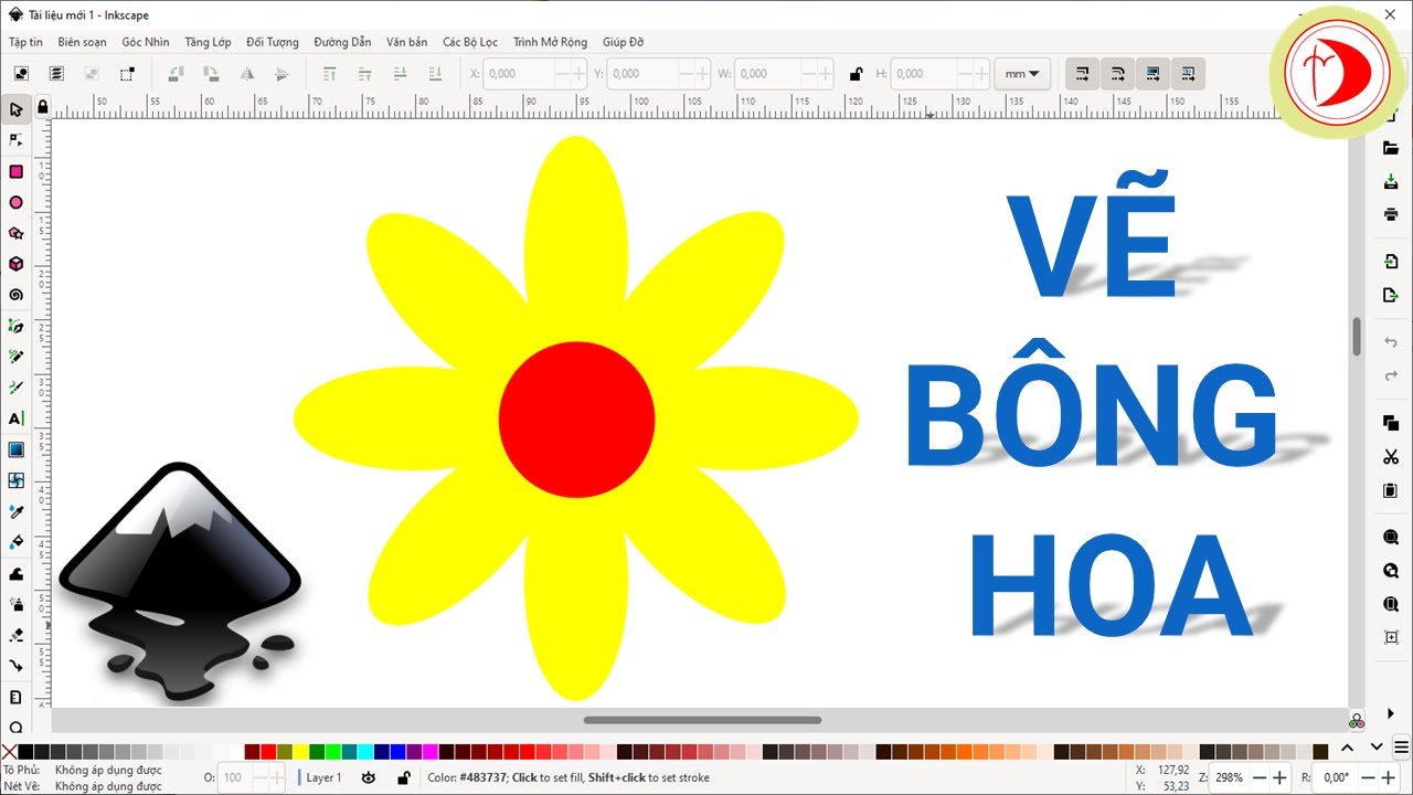 INKSCAPE - Hướng dẫn vẽ bông hoa bằng Inkscape (Bài 12 - TH - Nhiệm vụ ...