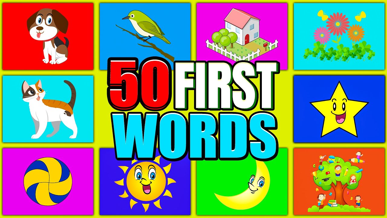 50 First Words To Learn - for Kids, Children, Toddlers and Babies ...