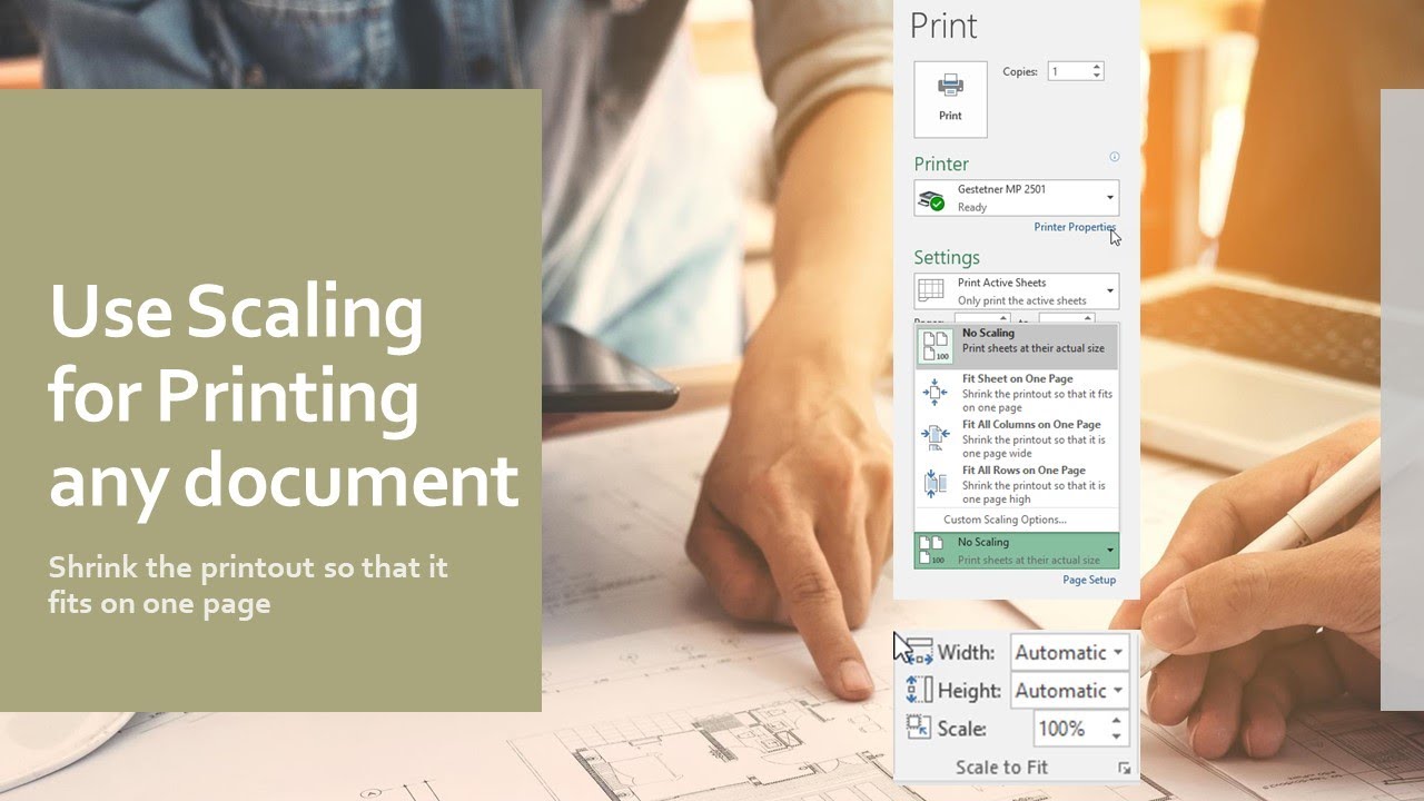 Use Scaling for Printing any document in Excel - YouTube