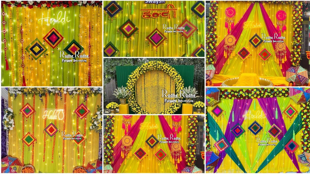 Haldi Special Decoration || Haldi Stage Decoration Ideas - YouTube
