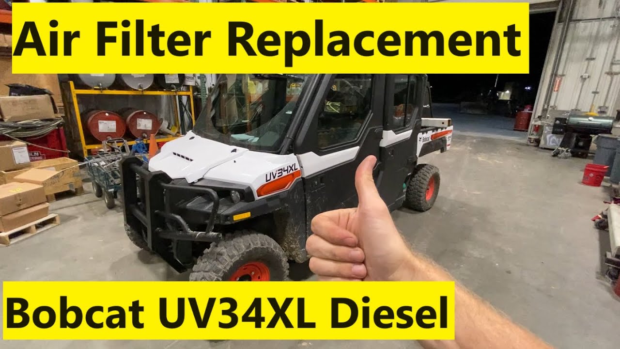 Air Filter Replacement Bobcat UV34XL Diesel Side by Side - YouTube