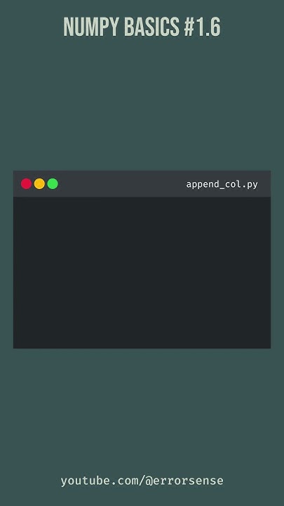 How To Append Row And Column In Numpy Array Pythonforbeginners Numpytutorial Numpyarray Youtube