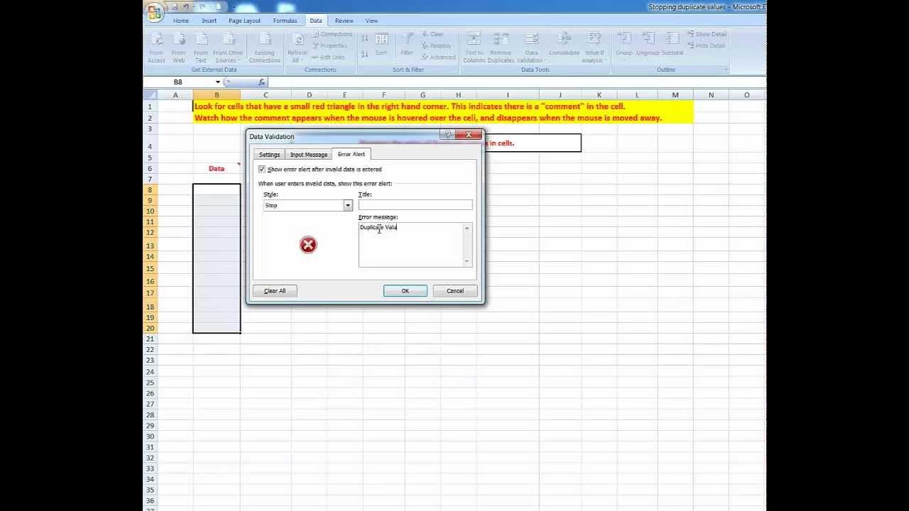 How To Avoid Duplicate Entries In Cells In Excel A Virtual Manual In Bitesize Chunks YouTube how-to-avoid-duplicate-entries-in-cells-in-excel-a-virtual-manual-in-bitesize-chunks-youtube