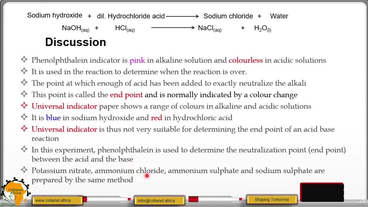 Preparation Of Salt By Neutralization Reaction - YouTube