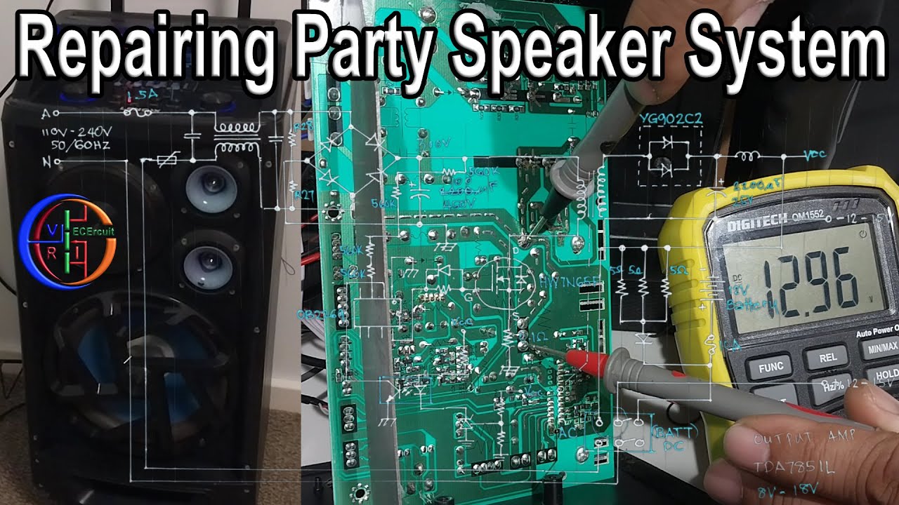 ECE 7 - Repairing Portable Party Box Speaker System without Schematic ...