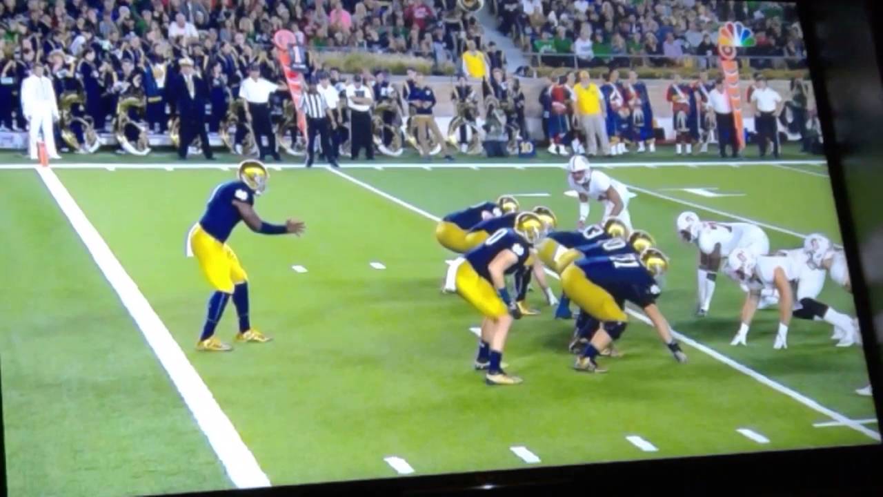 Bad Snap Results in a Safety! Notre Dame vs Stanford 2016 - YouTube