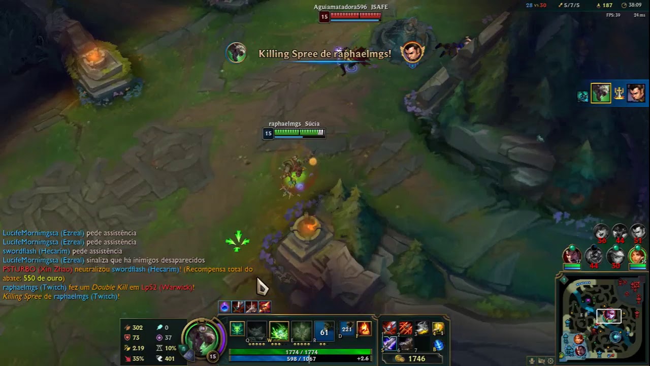 rafAel19cris League of Legends line bot vms de treino - YouTube