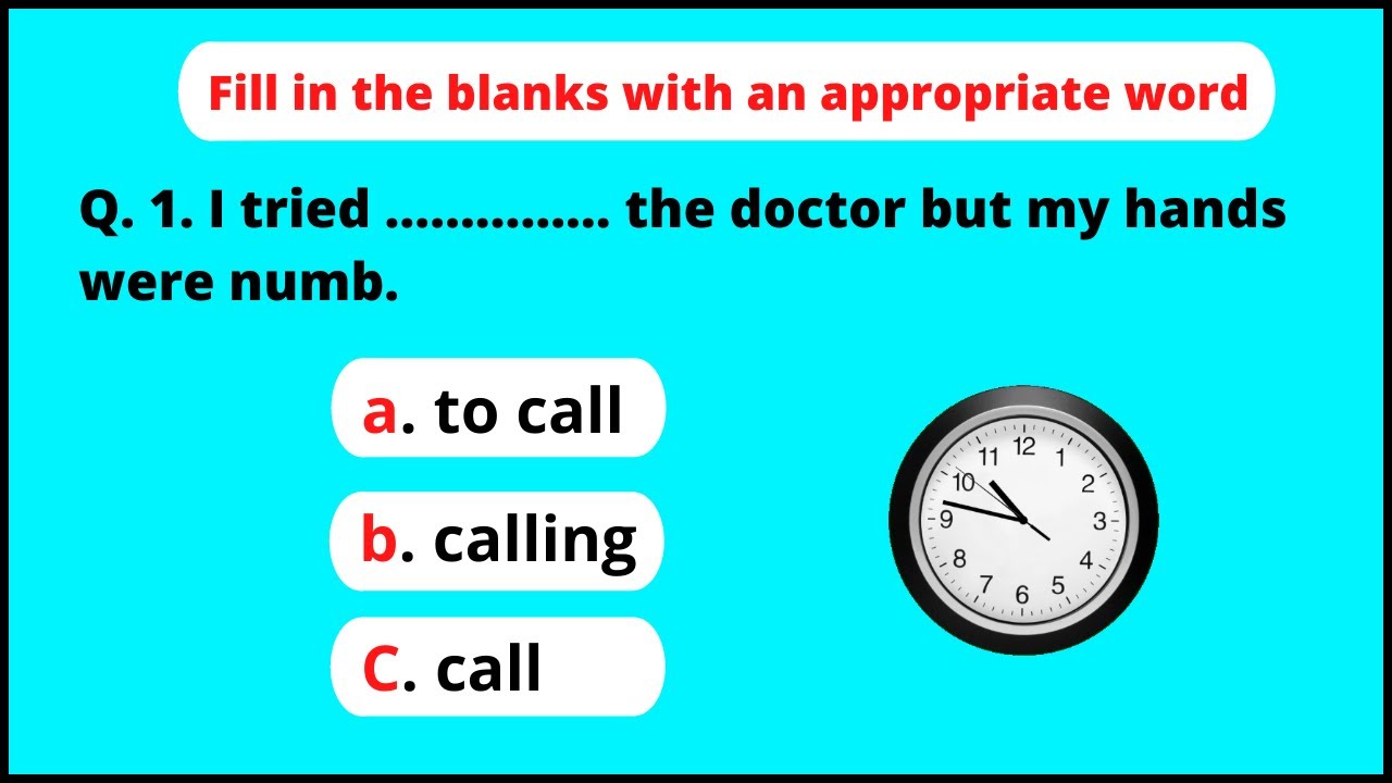 Gap Filling Exercise / Quiz to Test Knowledge of English Grammar |Fill ...