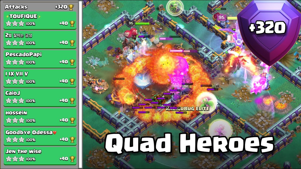 +320 | Quad Heroes TH16 | Day 26 | Legend League July 2024 - YouTube