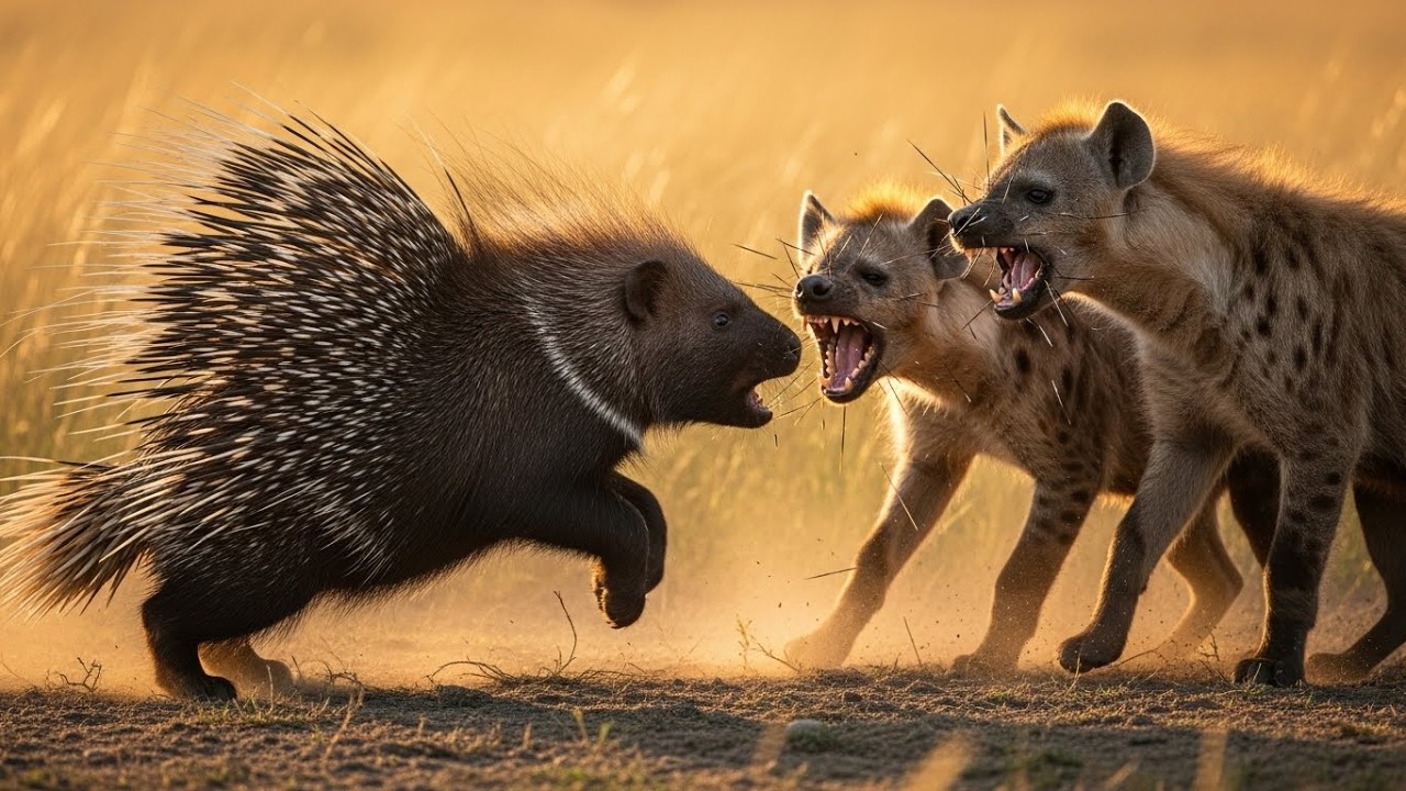 “Angry Porcupine vs Hyenas 😱 | Quills Pierced Their Faces – Savage ...