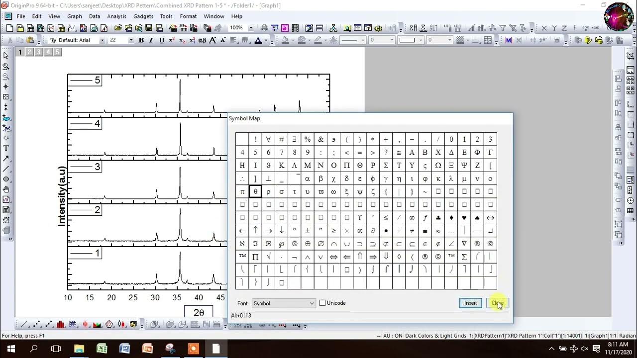 Combined XRD Pattern Plot with Indexing of planes using Origin Software - YouTube