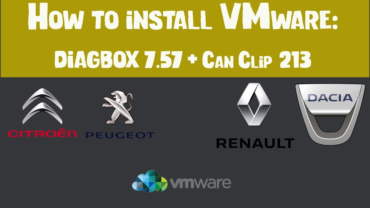 How to install Diagbox 7.57 and can clip 213 (VMware) - YouTube