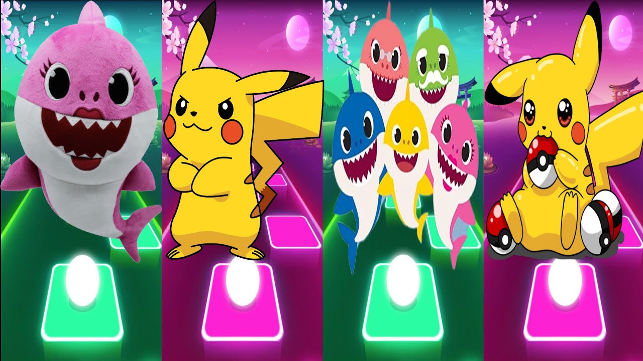Baby Shark Vs Pikachu | Tiles Hop EDM Rush - YouTube