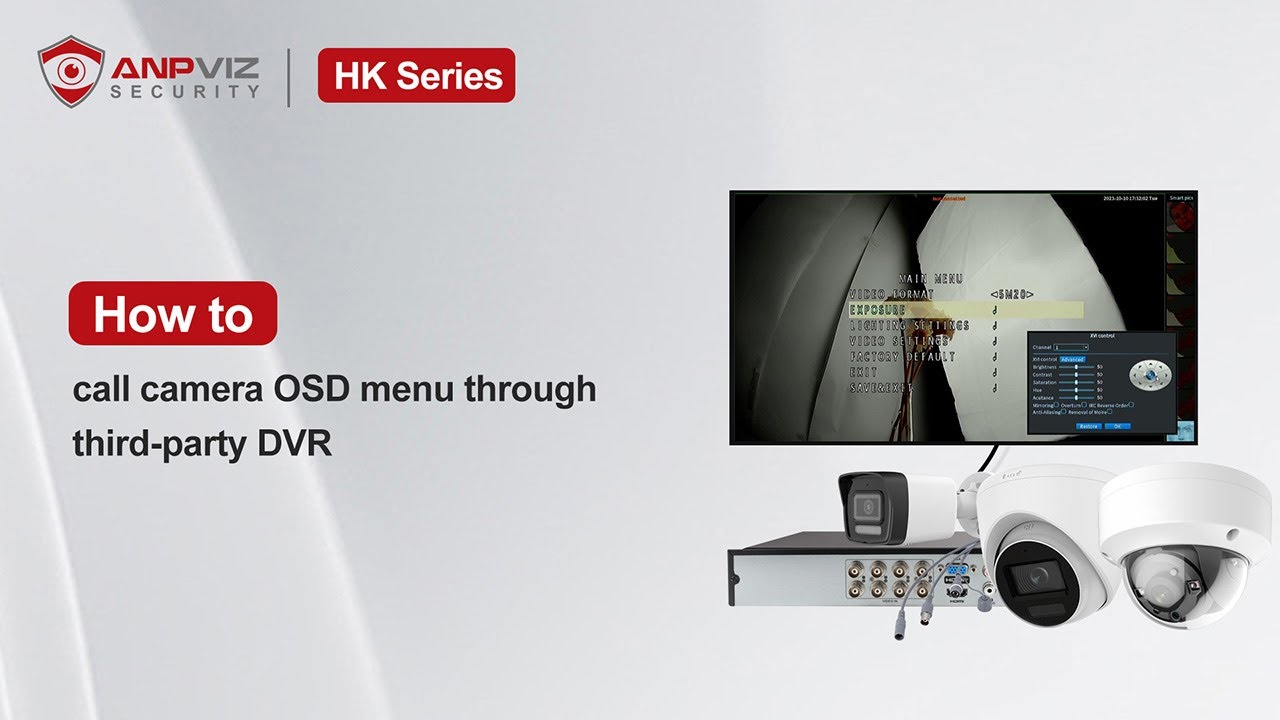 How to call 4 in 1 Analog camera OSD menu through third party DVR - YouTube
