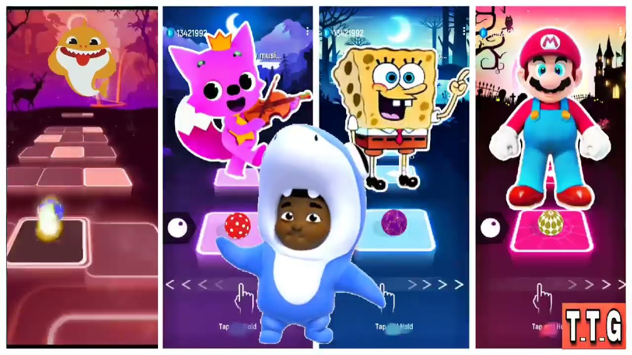 Baby Shark - Pinkfong - SpongeBob - Super Mario | Big Bettel 🎯🎯💯 - YouTube