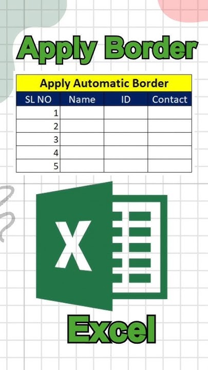 Apply Automatic Border in Excel. #excel #exceltips #exceltricks #exceltutorial #msoffice - YouTube