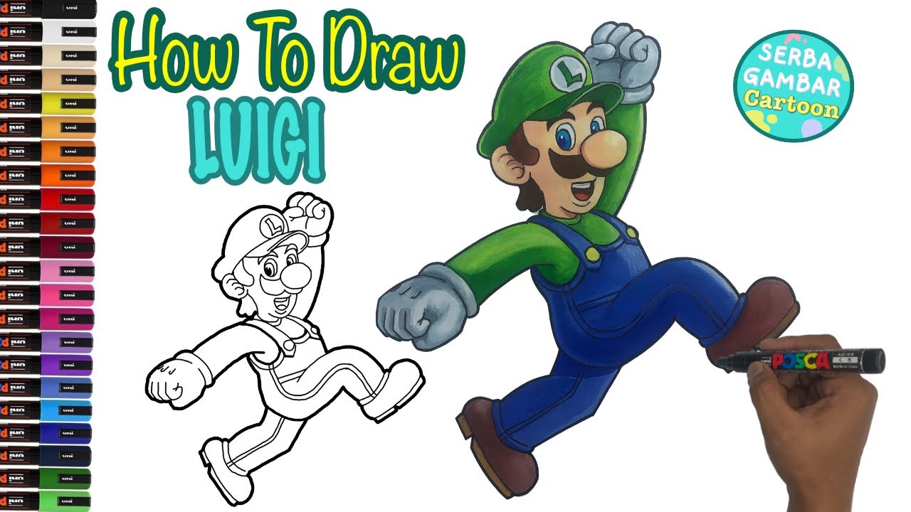 Drawing LUIGI | SUPER MARIO BROS - YouTube