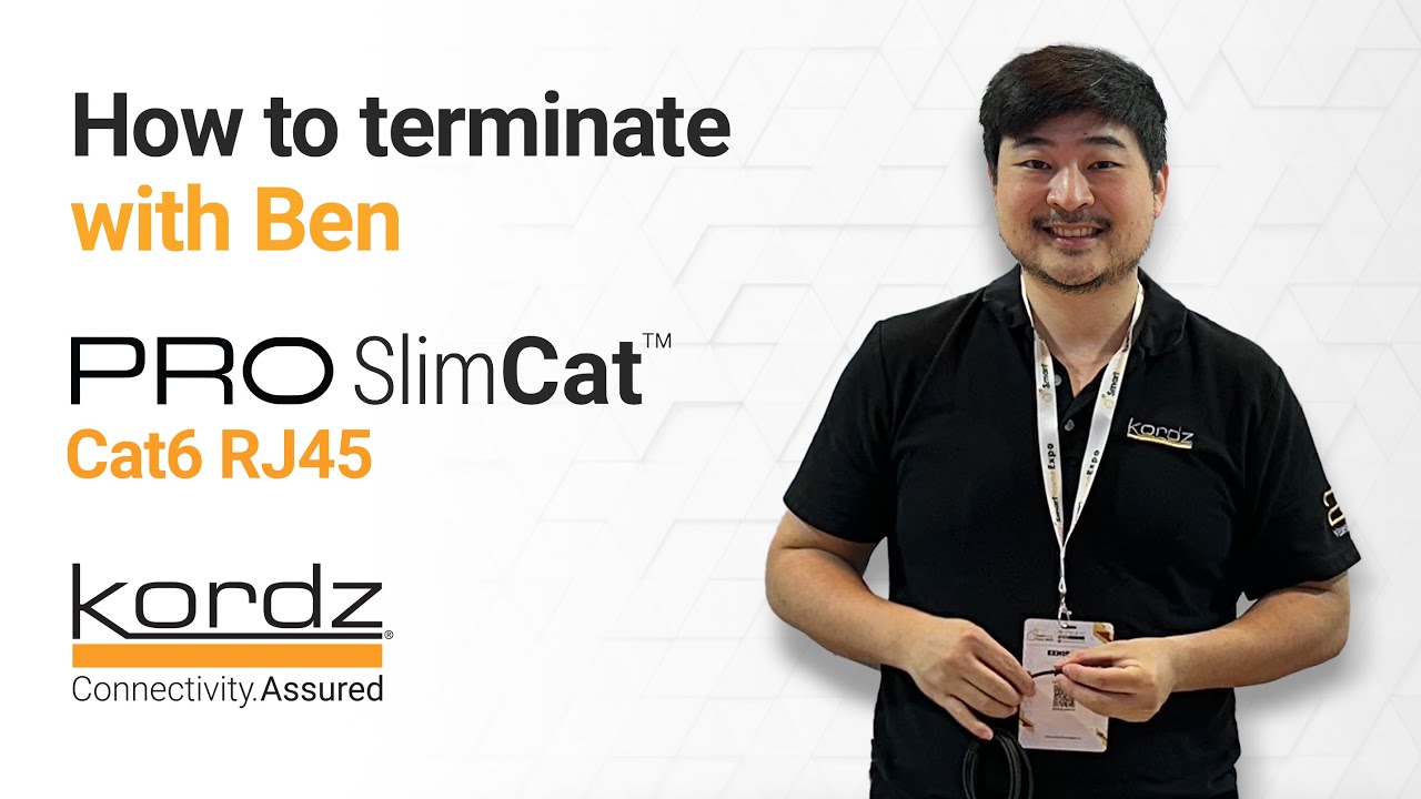 How to terminate Kordz PRO SlimCat Cat6 RJ45 connectors with Ben Yeh ...