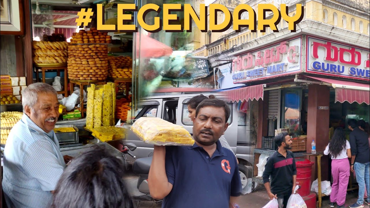 MYSORE PAK TRAIL IN MYSURU | Guru Sweet Mart | Indian Street Food ...