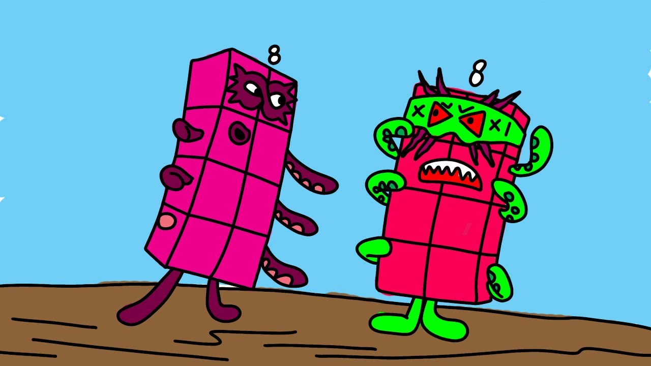 Numberblocks Number 8 vs 8 Octoblock Good vs Evil Octonaughty ...