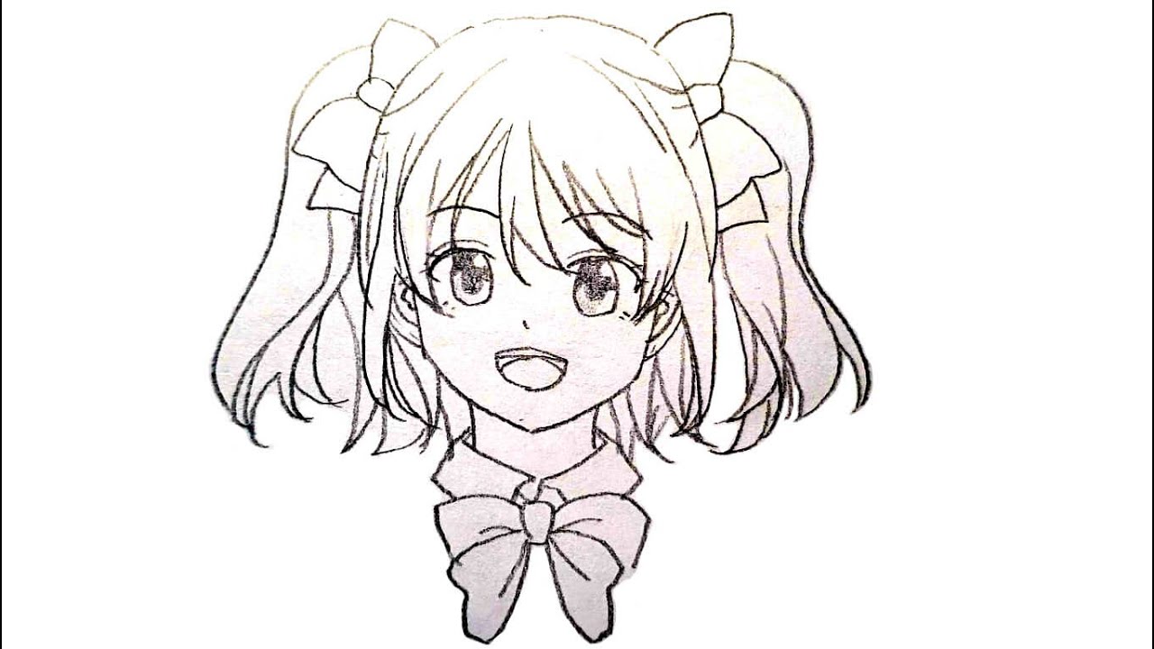 How to draw a cute anime girl with twintails hairstyle || Easy drawing ...