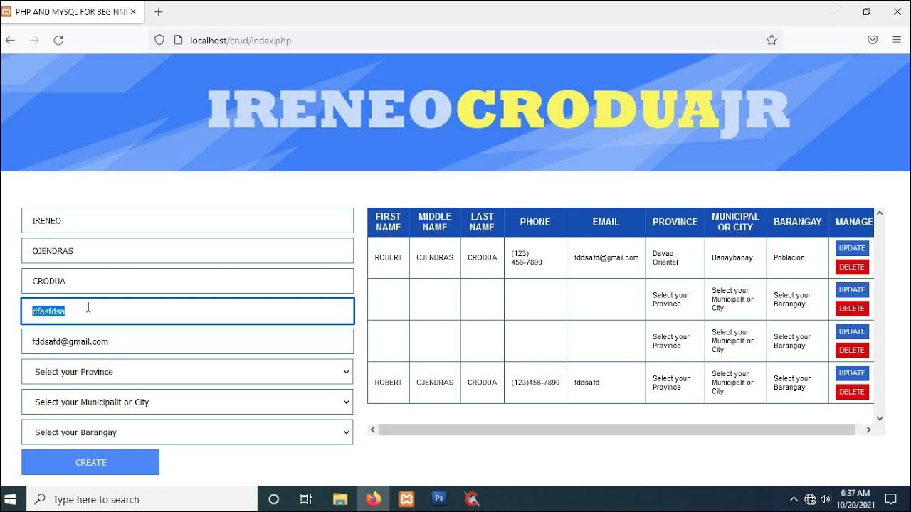 PHP AND MYSQL FOR BEGINNERS - Validate form using JavaScript user side ...