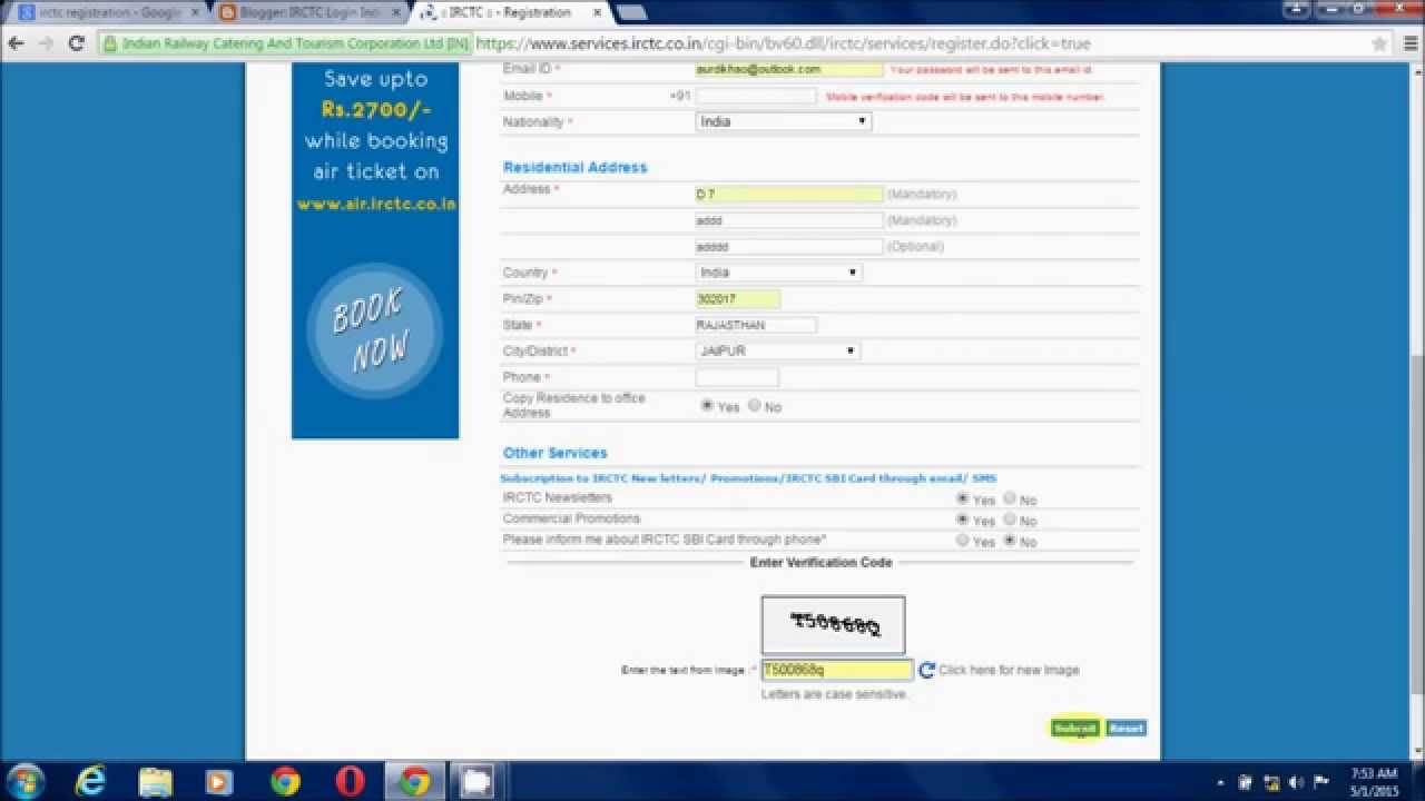 IRCTC Login Registration - YouTube