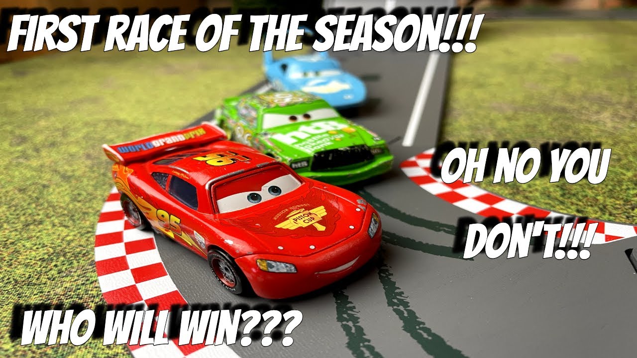 WHO WILL WIN??? First race of the season!!! Disney Cars race around a ...