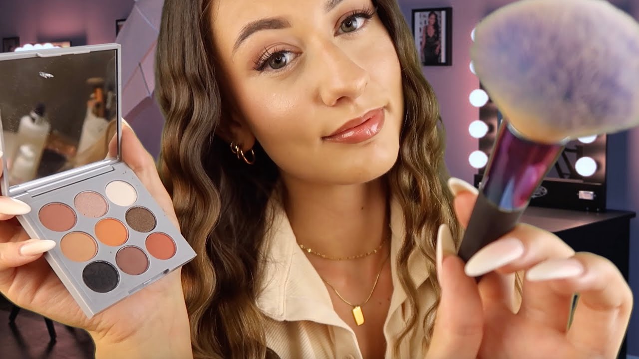 ASMR Doing Your Makeup Roleplay 💕 layered sounds, personal attention ...