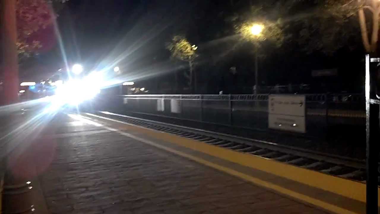 Menlo Park station. Freight train going east (south) - SSW 9652 9669 UP ...
