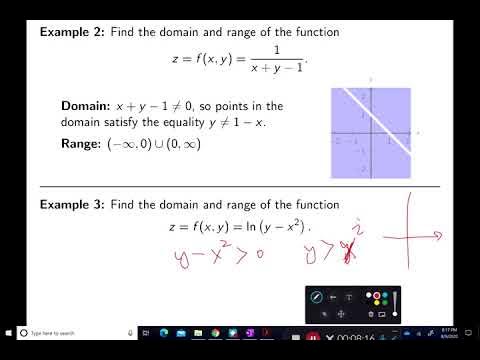 14 1 Functions of Two or More Variables, Part 1, Domain and Range - YouTube