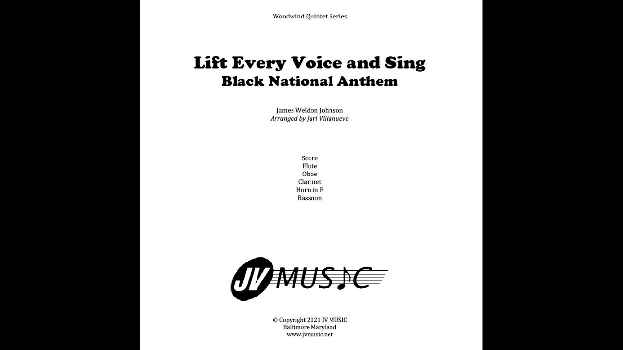 Lift Every Voice and Sing Black National Anthem for Woodwind Quintet ...