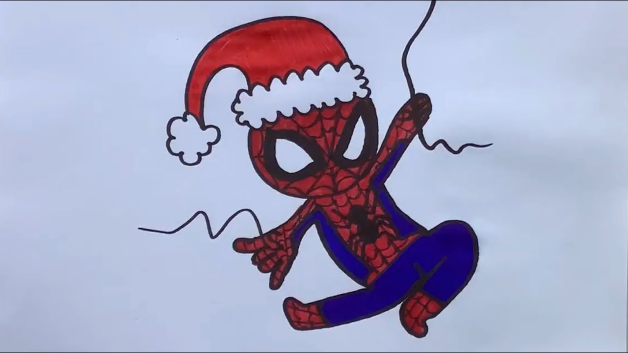 How to draw Spider-Man Christmas - YouTube